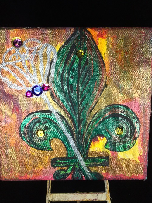 How to create an inspiring Fleur De Lis painting with a paint brush